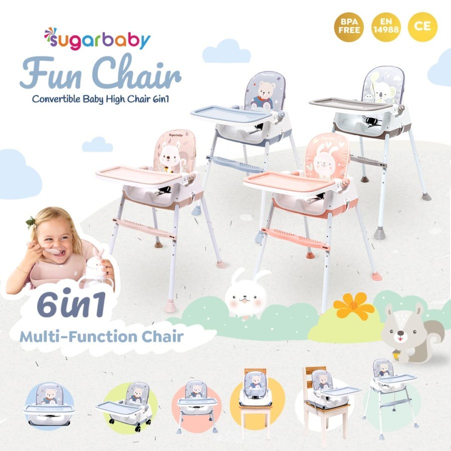 Jual Sugar Baby Fun Chair Convertible High Chair 6in1 / Kursi Makan ...