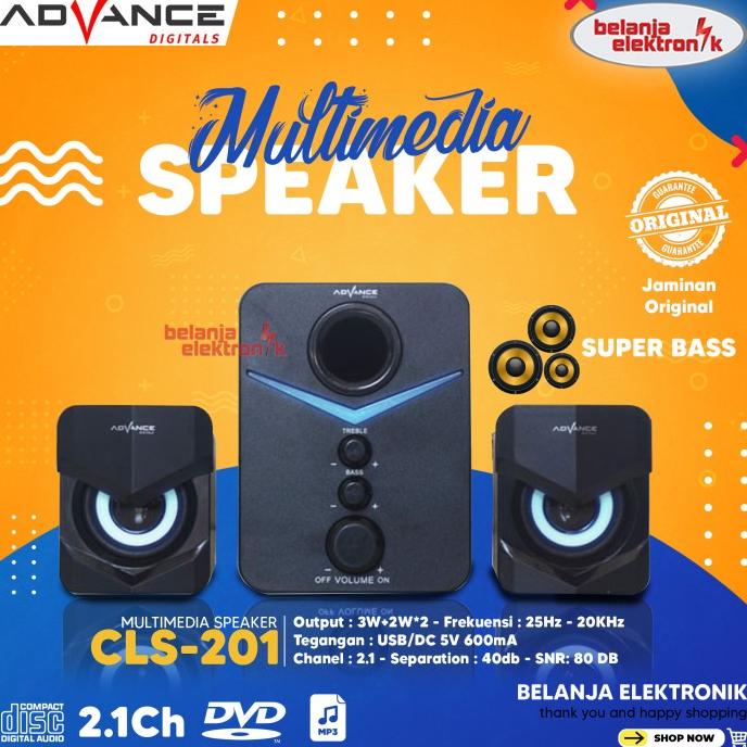 Jual MULTIMEDIA SPEAKER KOMPUTER ADVANCE CLS-201 2.1 CHANNEL SUPER BASS ...