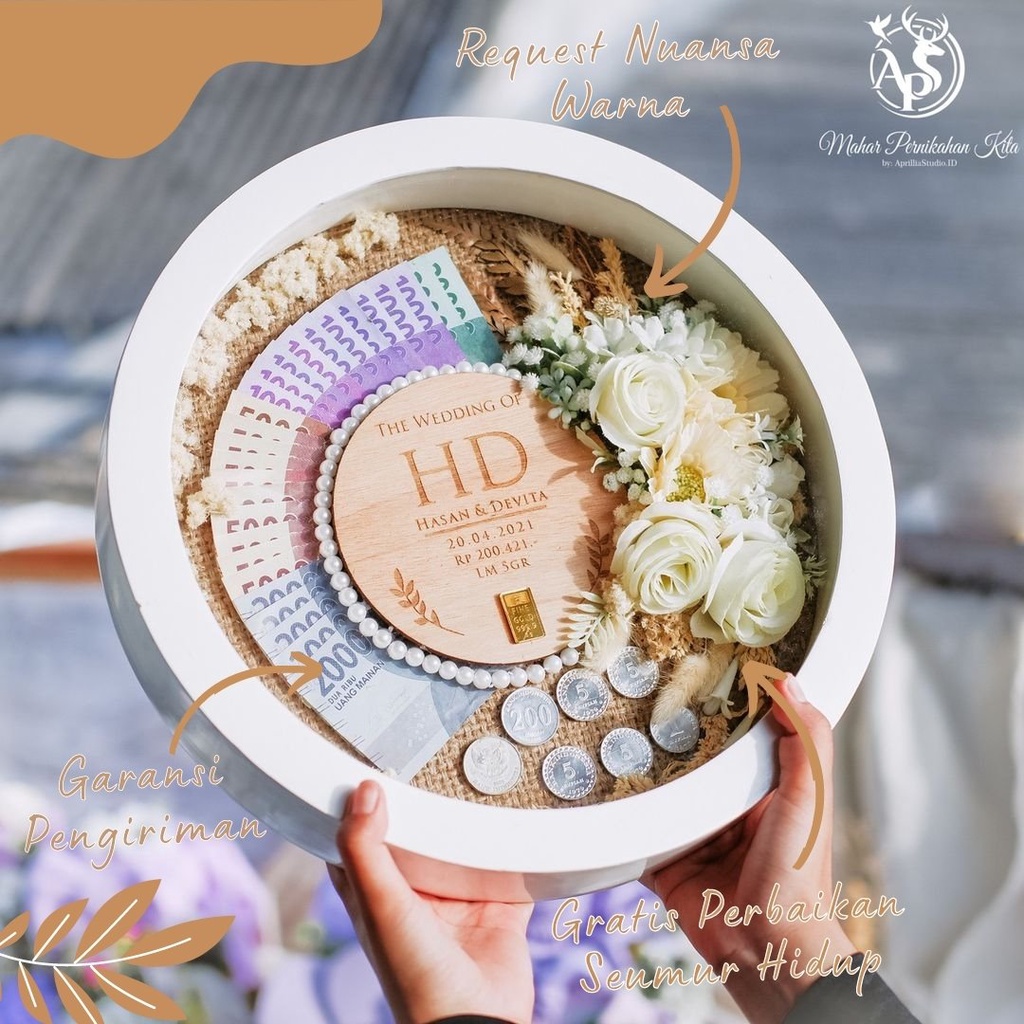 Jual MAHAR PERNIKAHAN BINGKAI SOFIA PUTIH 30 CM | Shopee Indonesia