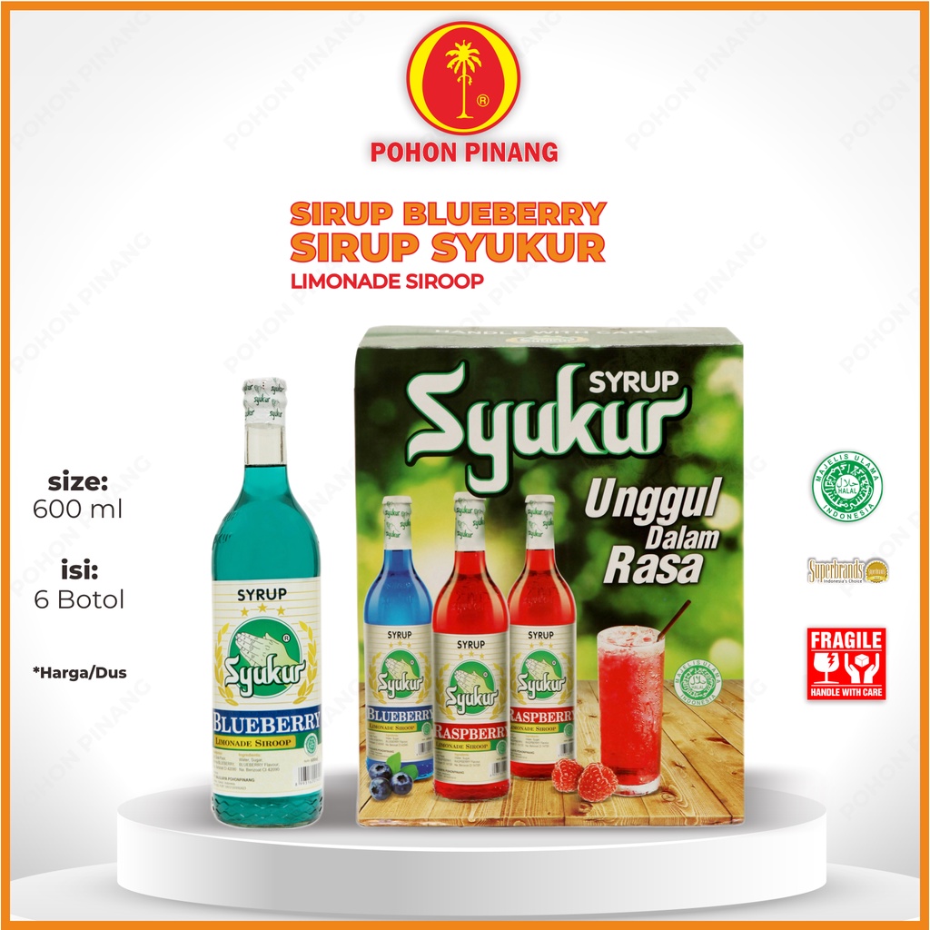 Jual Pohon Pinang Syrup Syukur Blueberry 600ml/Dus (isi 6 botol ...