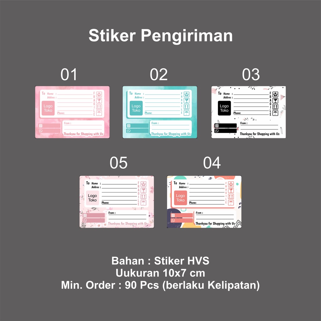 Jual Stiker label pengiriman / stiker online shop / stiker pengiriman ...