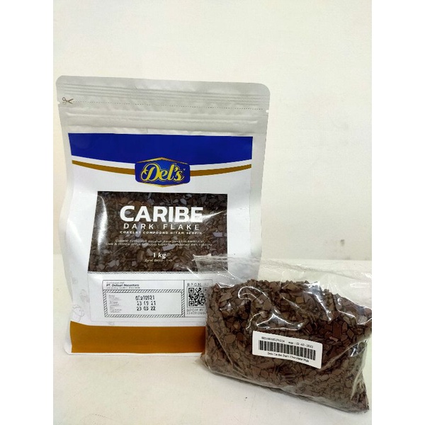 Jual TERMURAH!! DELS CARIBE DARK CHOCOLATE FLAKE 250GR REPACK/COKLAT ...