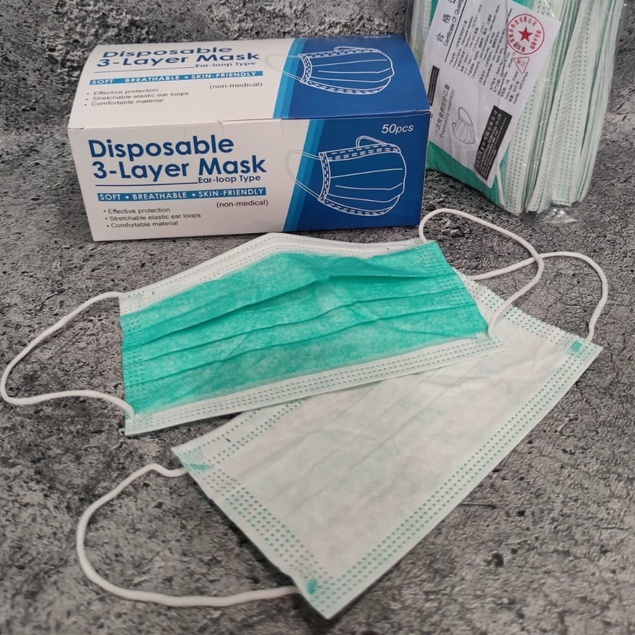 Jual BELLA - DISPO - MASKER 3PLY DISPOSABLE FACE MASK EARLOOP HIJAB ...