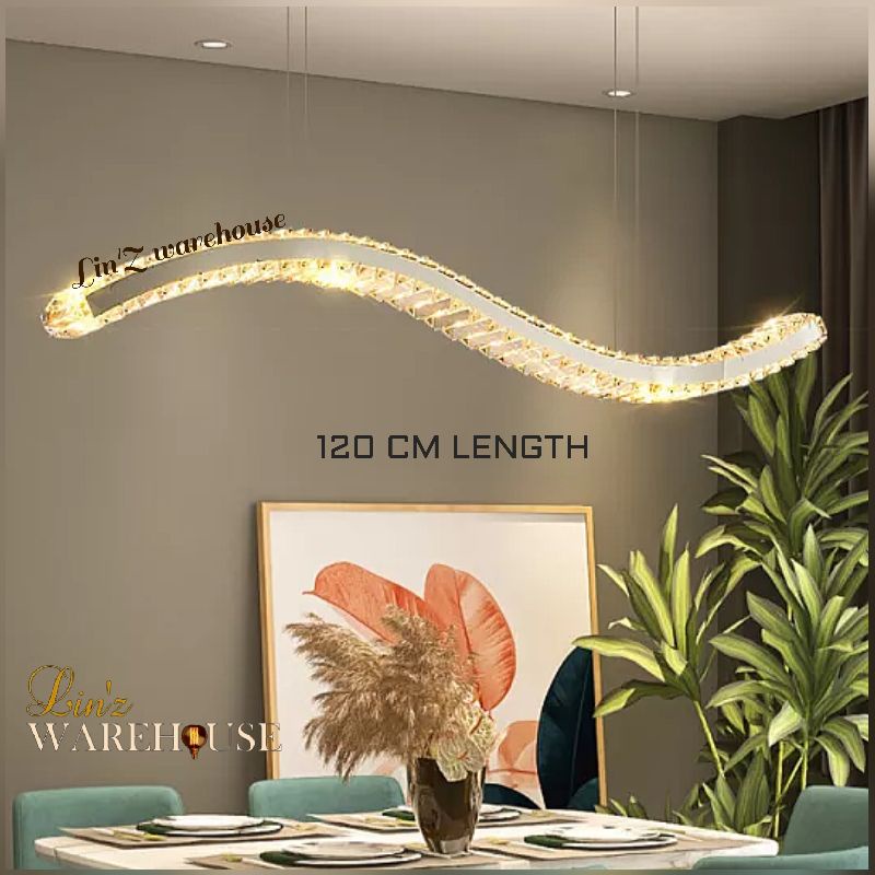 Jual Lampu gantung MODERN CRYSTAL WAVE LED 120 CM pendant light ...