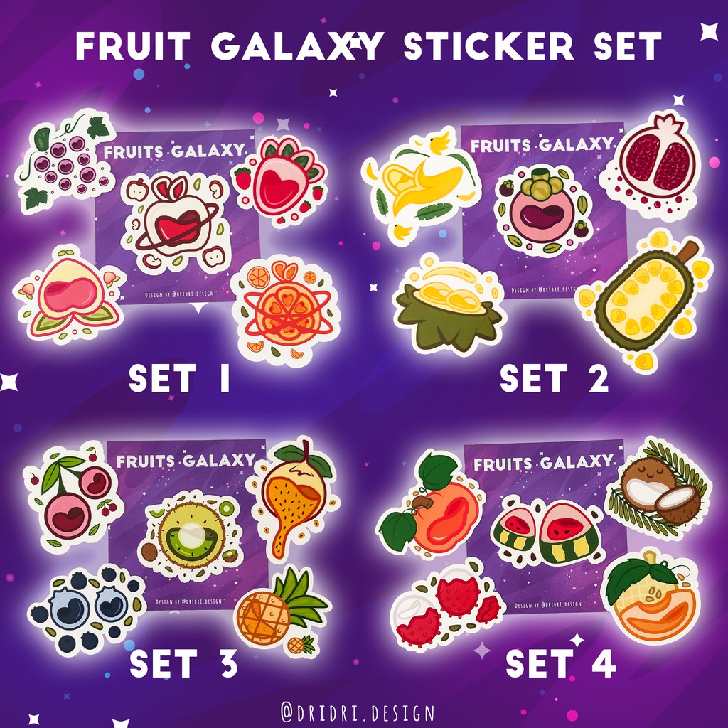Jual Sticker lucu buah buahan Fruit Galaxy Set | STIKER AESTHETIC ...