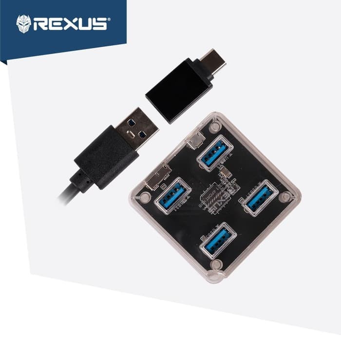 Jual Rexus H331 USB Hub 4Port USB 3.1 + Converter Type C | Shopee Indonesia