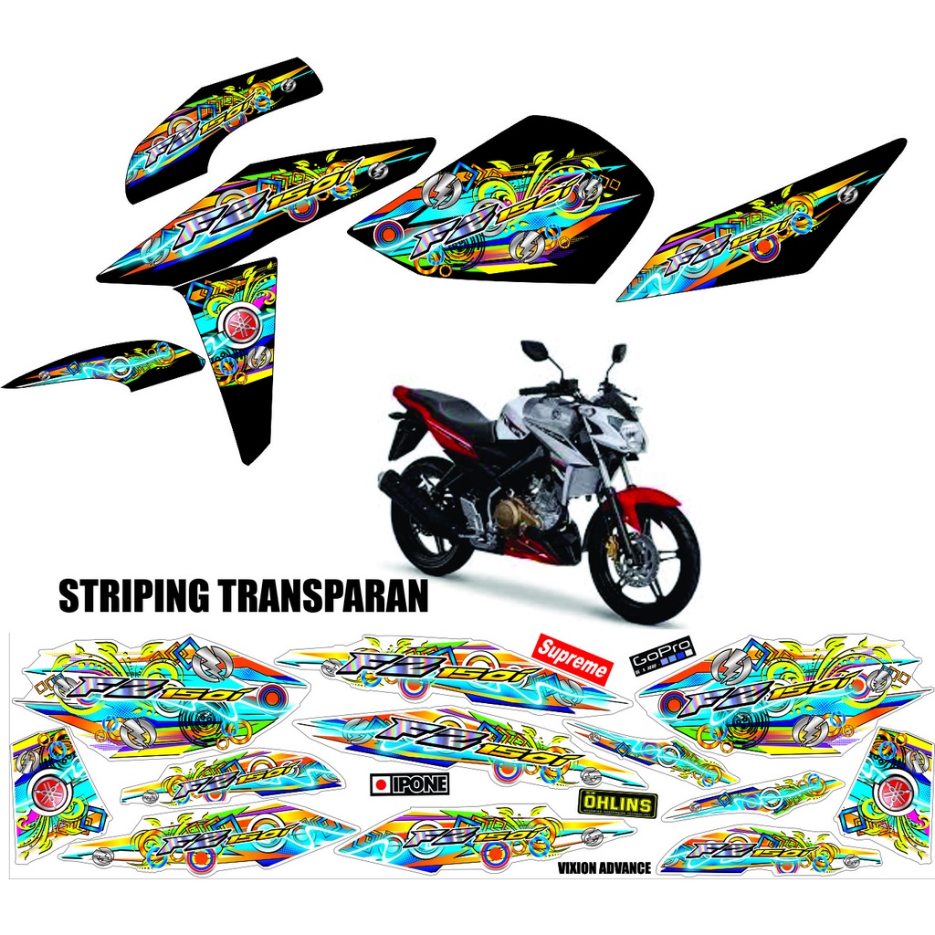 Jual STRIPING VIXION ADVANCE VARIASI STICKER TRANPARAN UV MAXDECAL ...
