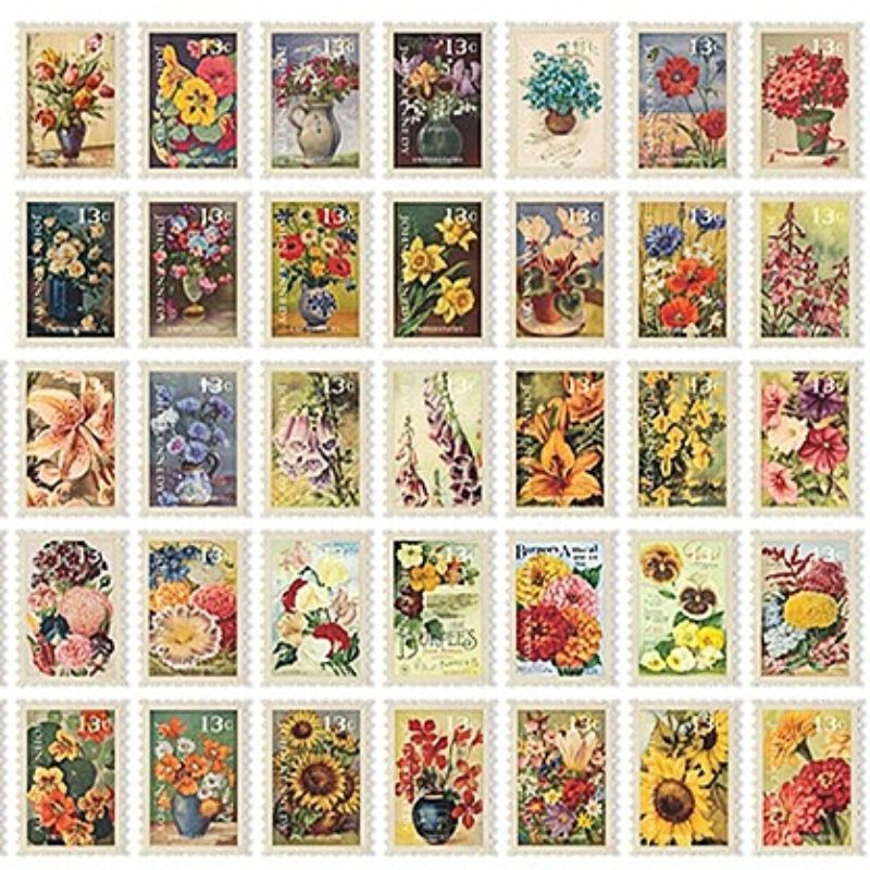 Jual Stiker Perangko vintage | Sticker Vintage Stamps Retro journal ...