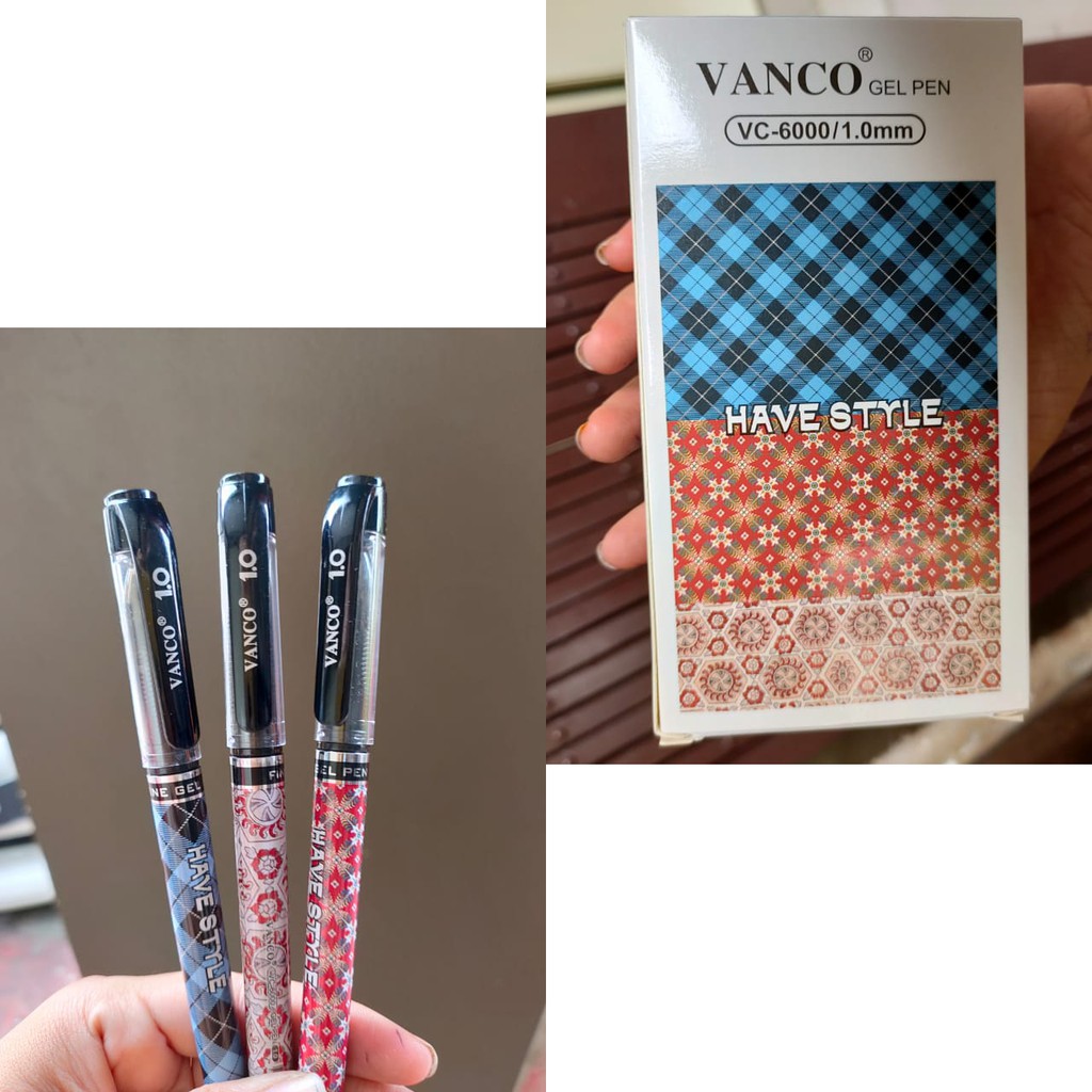 Jual ballpoint gel vanco vc 6000 isi 1.0 lusinan batik | Shopee Indonesia