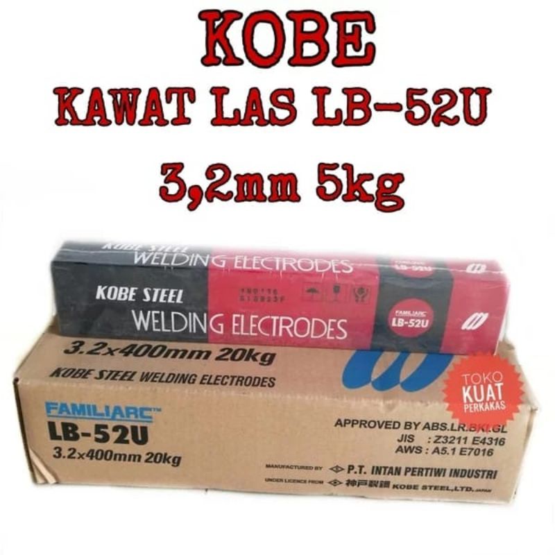 Jual KAWAT LAS KOBELCO LB-52 LB-52U LB-52-18 (5KG) STEEL KOBE | Shopee Indonesia