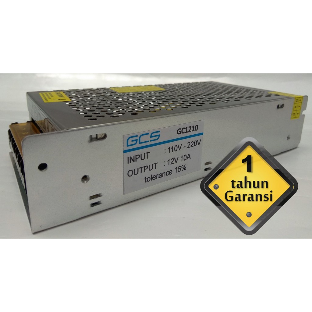 Jual GCS Power Supply 12V 10A Power Supply Switching Jaring GCS 12V 10A 120 Watt Lampu LED ...