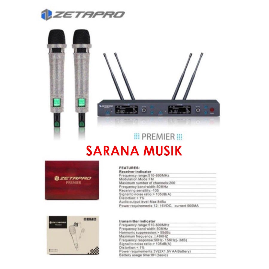 Jual Mic Wireless 2 Channel Zetapro PREMIER Diamond Limited Edition ...