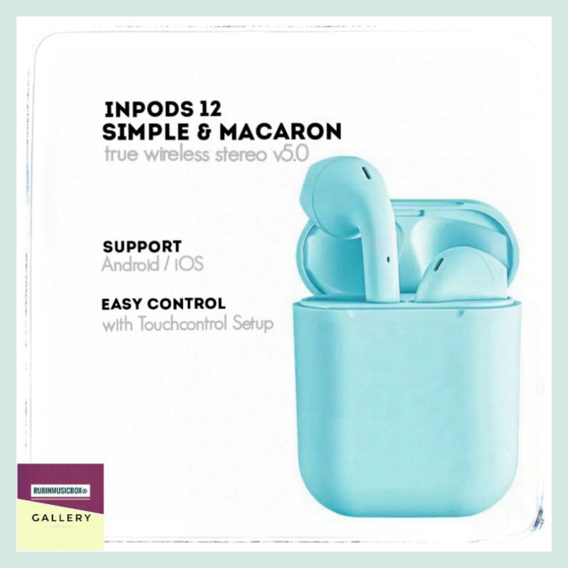 Jual inPods 12 Macaron / Simple Stereo Earphones TWS Wireless Bluetooth ...