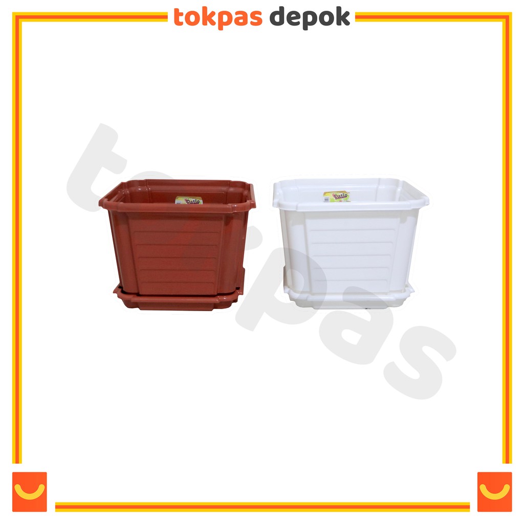 Jual Pot Tanaman Bunga Tanaman Hias Beserta Tatakan Ukuran 21 CM Segi ...