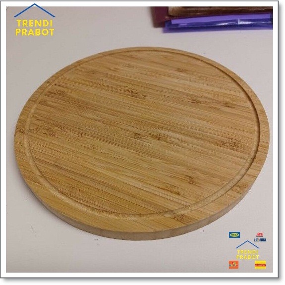 Jual TALENAN DAPUR KAYU BULAT, Talenan ekea bahan bambu bulat 23 cm ...