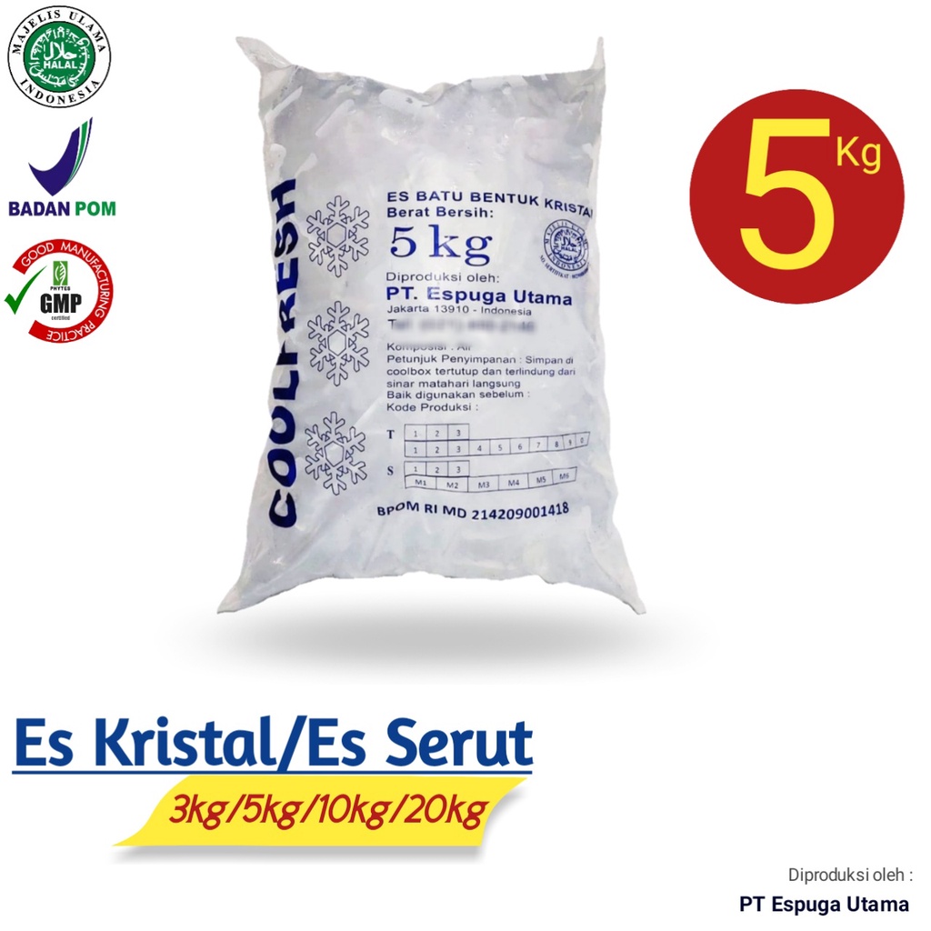 Jual CoolFresh Es Batu Kristal/Serut 5KG BPOM RI | Shopee Indonesia