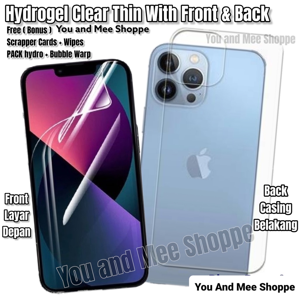 Jual Hydrogel Clear Front-Back iPhone 13 13PRO 13PROMAX 13Mini 12 12Mini 12PRO 12PROMAX 12Mini ...