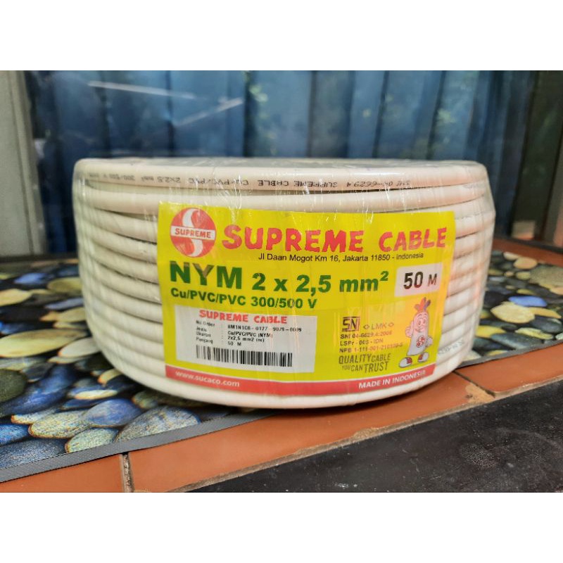 Jual kabel listrik kabel NYM 2x2.5 kabel 2x2,5 supreme kabel kawat tembaga SNI PER METER ...
