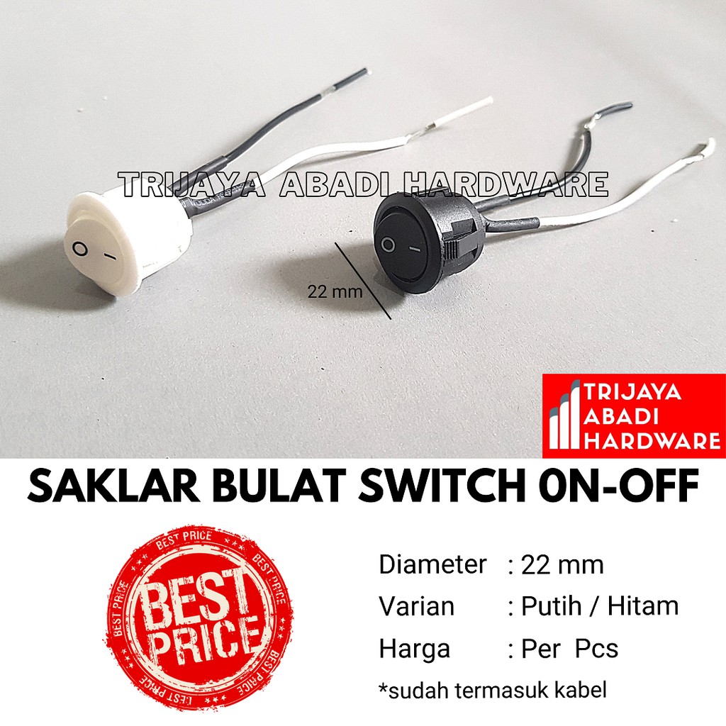 Jual Saklar Bulat 22 mm Switch On Off Saklar Kabel Furniture | Shopee ...