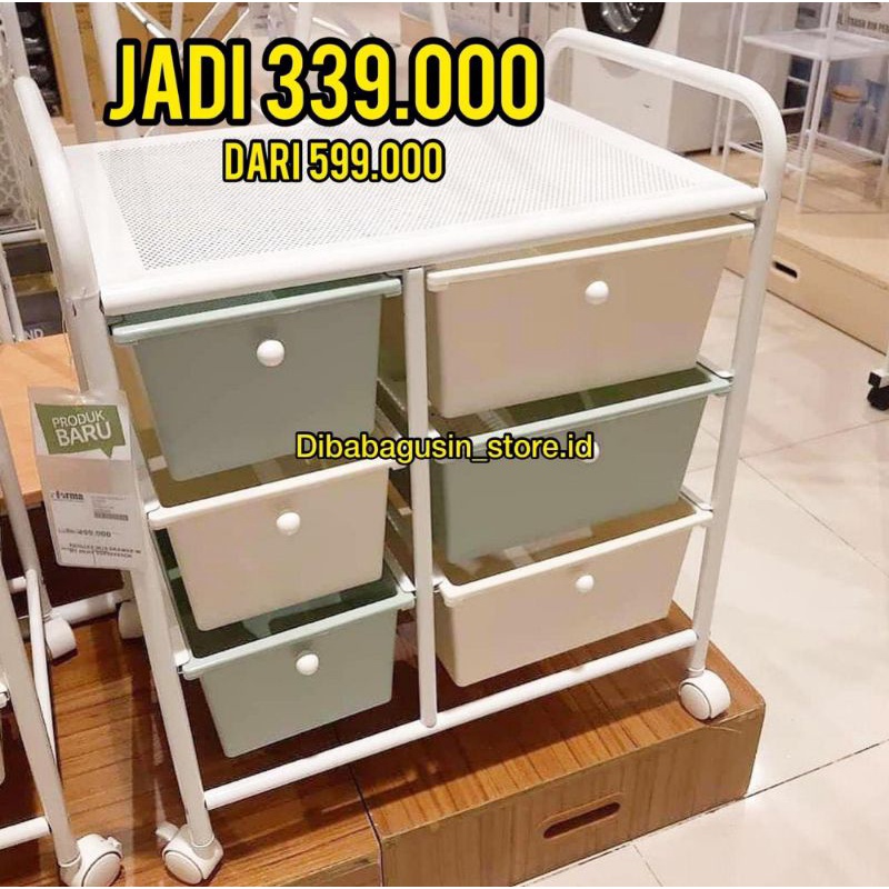 Jual Troly 6 laci penyimpanan / troli 6 box storage / troli dengan 6 ...