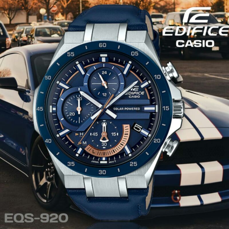 Jual Jam Tangan Pria Merk Casio Edifice Type EQS920 Leather Strap ...