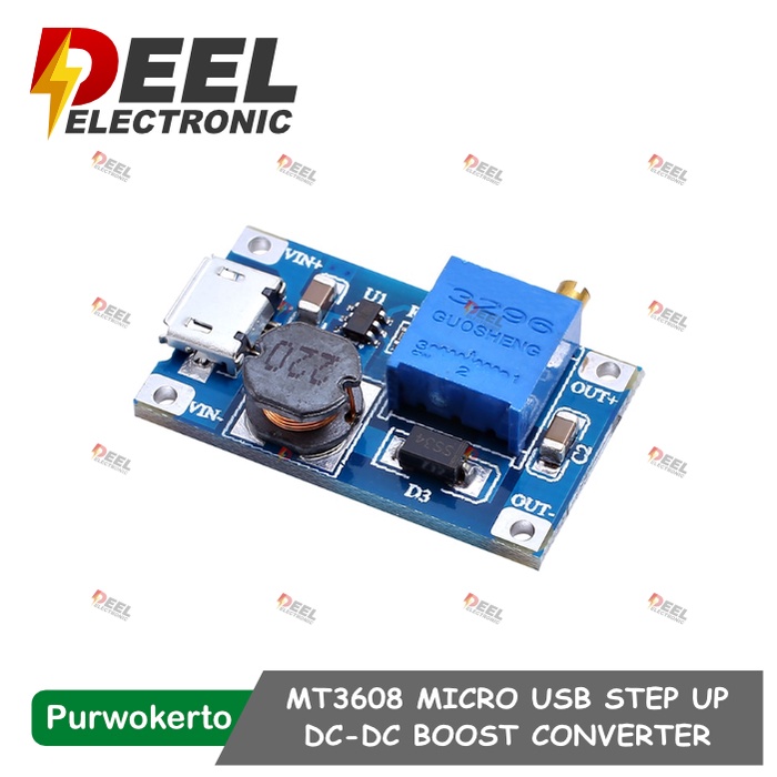 Jual MT3608 MICRO USB STEP UP DC-DC BOOST CONVERTER 2-24V TO 5-28V 2A | Shopee Indonesia