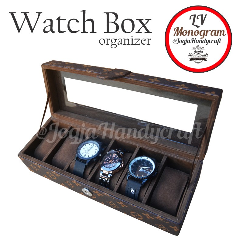Jual Monogram Watch Box / Kotak Tempat Jam Tangan Isi 6 / Box Koleksi ...