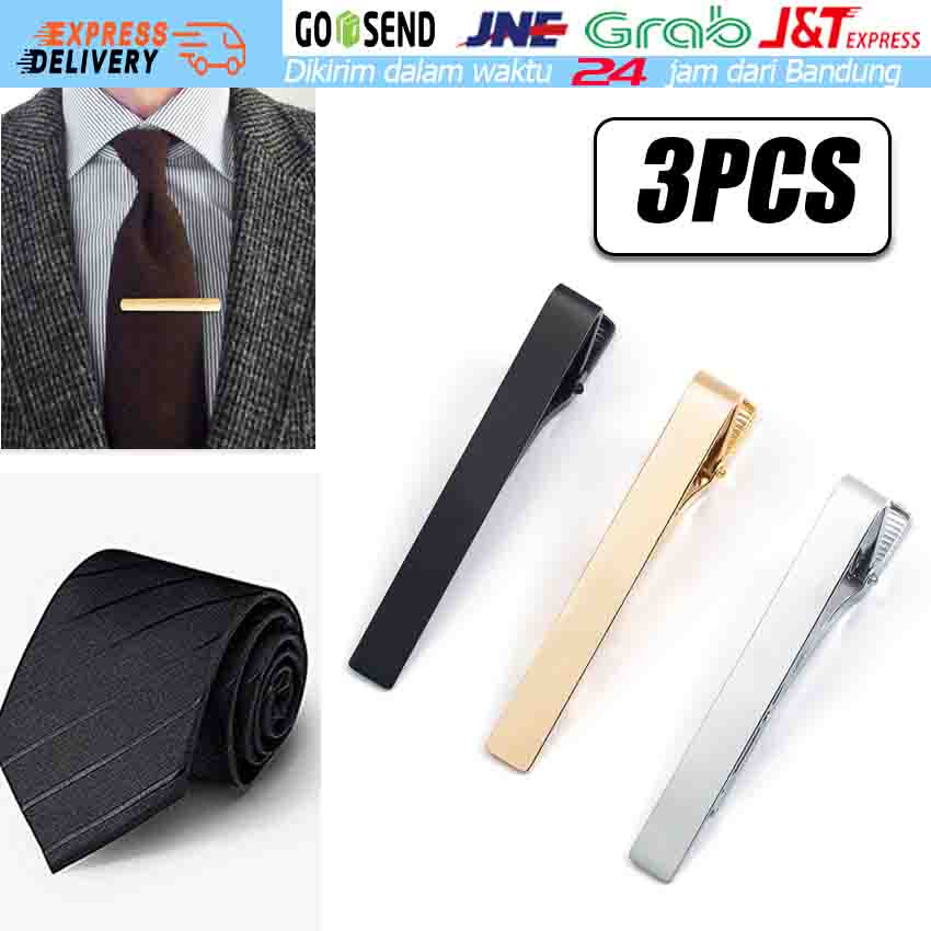 Jual 【COD】New Men Silver/Gold Copper Chic Necktie Tie Bar Clasp Clip ...