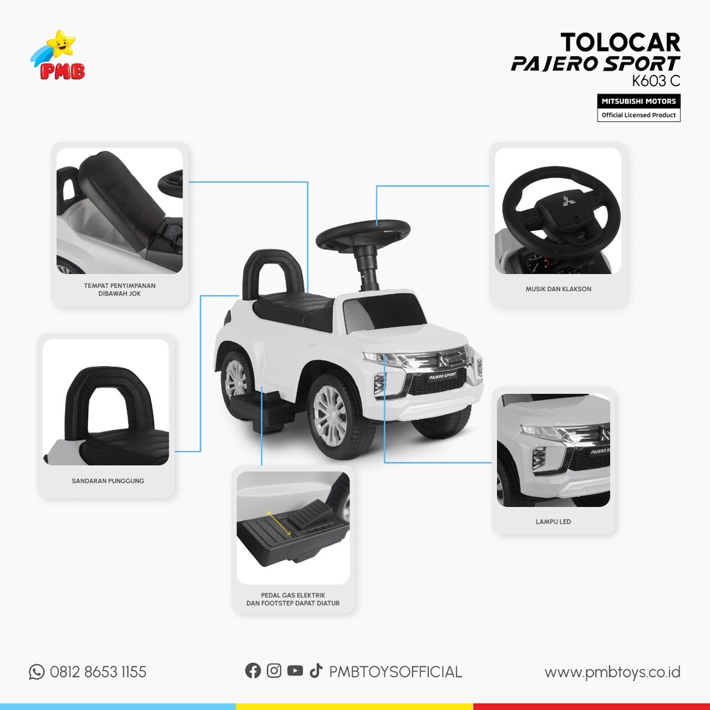 Jual Tolo Car Tolocar PMB K603 C Mainan Ride On Mobil Anak Dorongan Aki ...