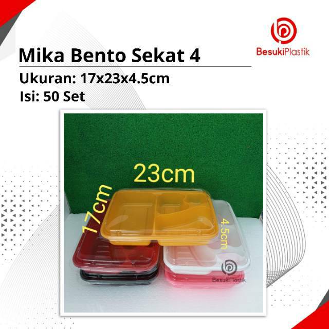Jual Mika Bento Sekat 4 Bento Box Mika Bento Nasi Katering Box Bento ...