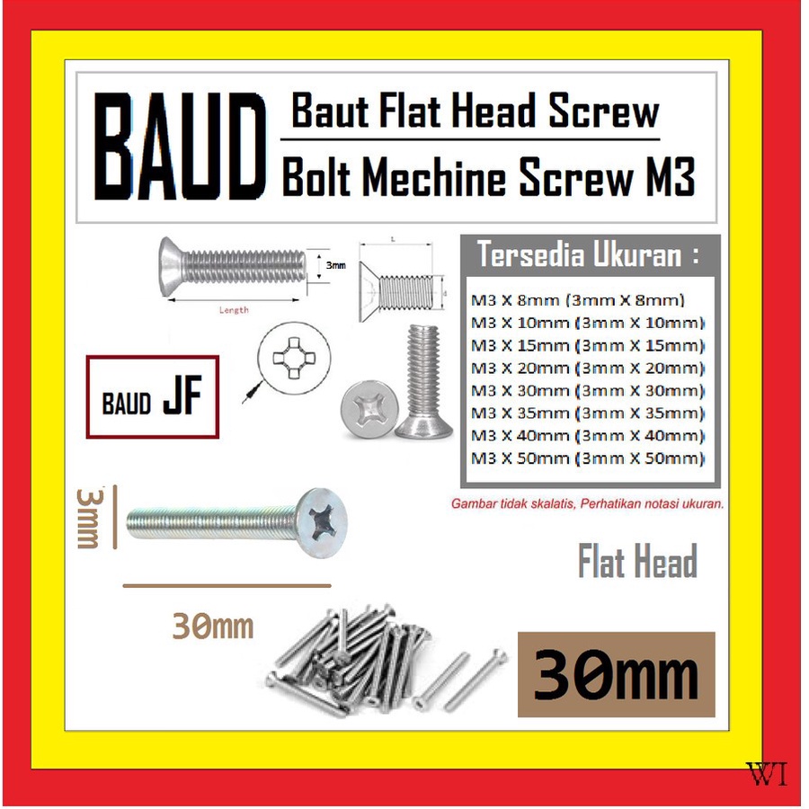 Jual BAUT OBENG BAUD JF M3 GALVANIS SEKRUP 8 10 15 20 30 35 40 45 50mm | Shopee Indonesia
