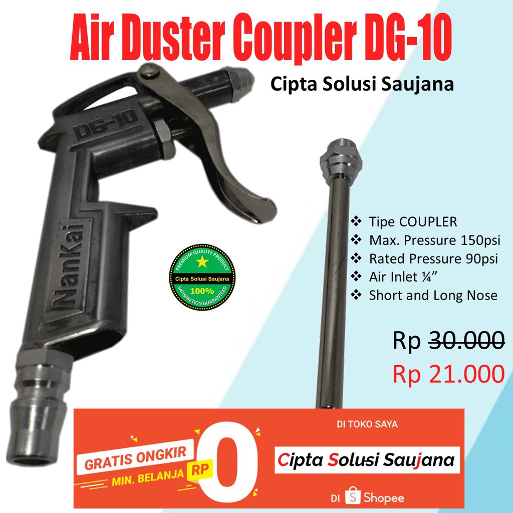 Jual NANKAI AIR DUSTER COUPLER DG 10 BIASA ALAT SEMPROT KOMPRESOR ...
