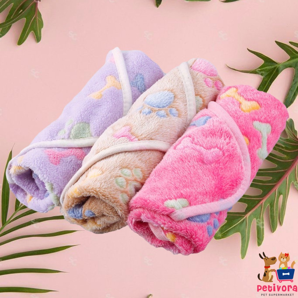 Jual Selimut / Matras Tipis Bahan Fleece Lembut Motif Paw Anjing Kucing ...
