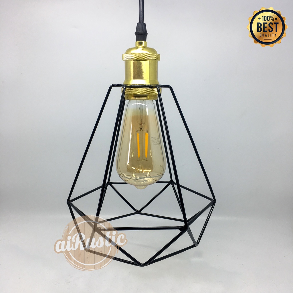 Jual LAMPU GANTUNG HIAS CAFE PAKET FITTING - Kap lampu gantung diamond ...