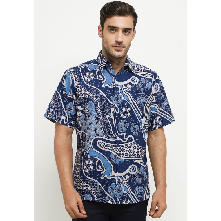 Jual Arjuna Weda Hem Pria Batik Samudra Slim Fit | Shopee Indonesia