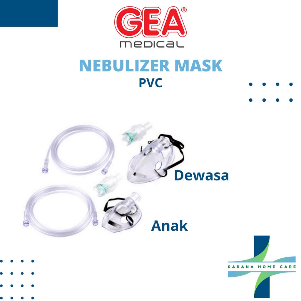 Jual GEA Nebulizer Mask PVC with Tube/ Masker nebulizer steril/ alat ...