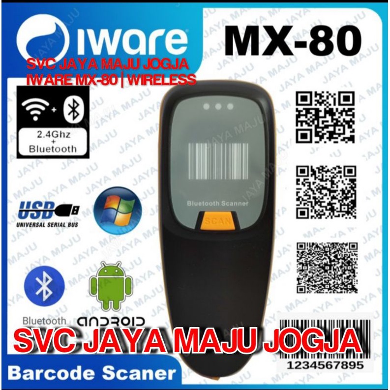 Jual IWARE MX 80 - WIRELESS - 1D 2D || BARCODE SCANNER - HANDHELD ...