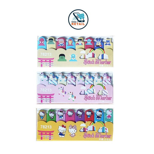 Jual Kertas Post It Karakter / Memo Sticky Notes Mini Lucu isi 8 Pcs ...