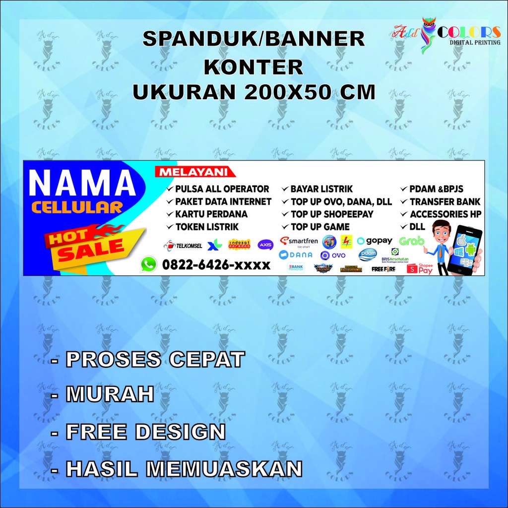 Jual Banner/Spanduk Konter Pulsa Ukuran 200x50 | Shopee Indonesia