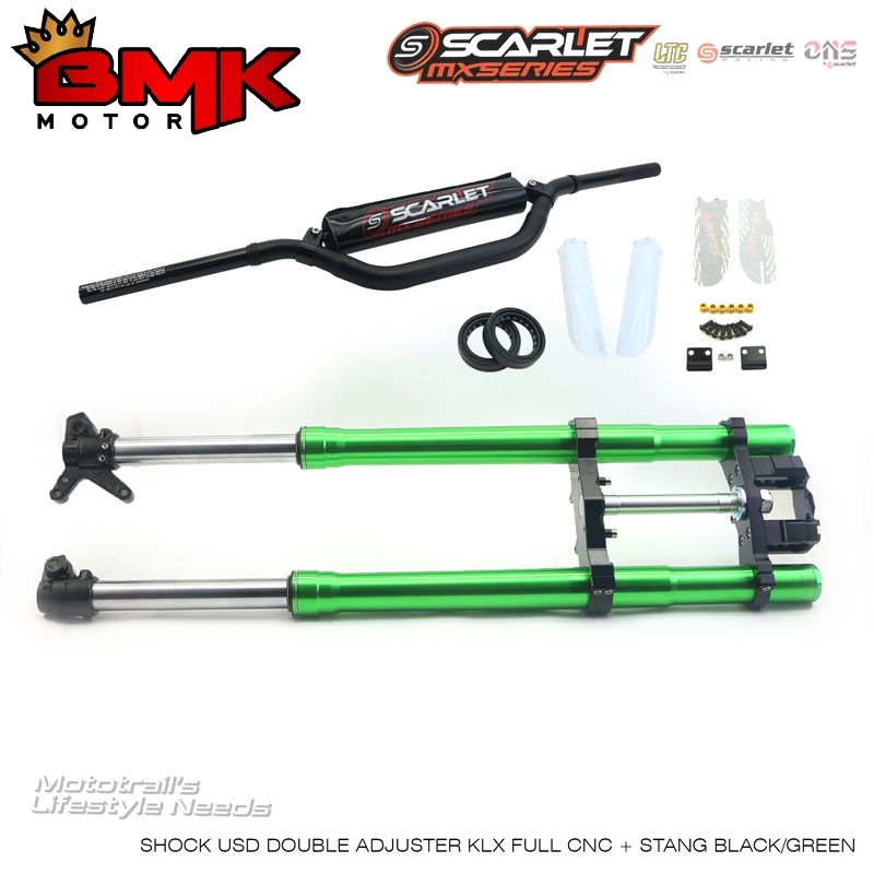 Jual Scarlet Racing Shock Usd Klx Crf Double Adjuster 910mm Full Cnc Plus Stang Fatbar | Shopee ...