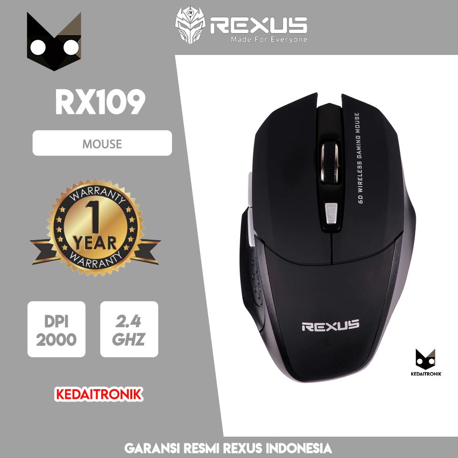 Jual Rexus Mouse RX109 Wireless Xierra Profesional Gaming Series Design ...