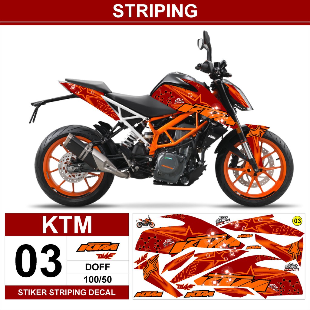 Jual Stiker Striping Decal KTM DUKE 250 Semifullbody Variasi AR01 Semua ...