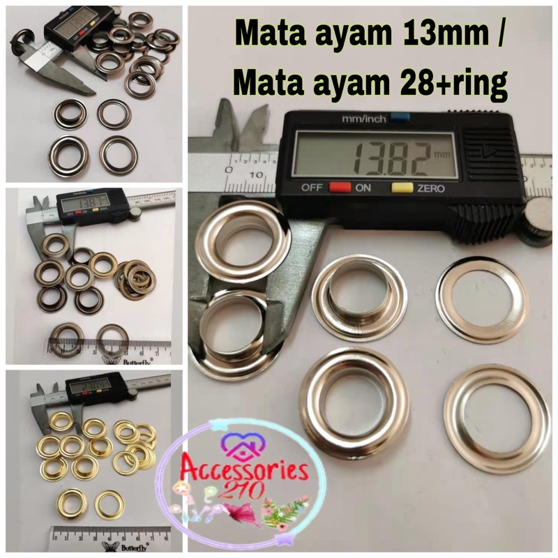 Jual Mata ayam eyelet 13mm / mata ayam 28 + ring / 5gross | Shopee ...