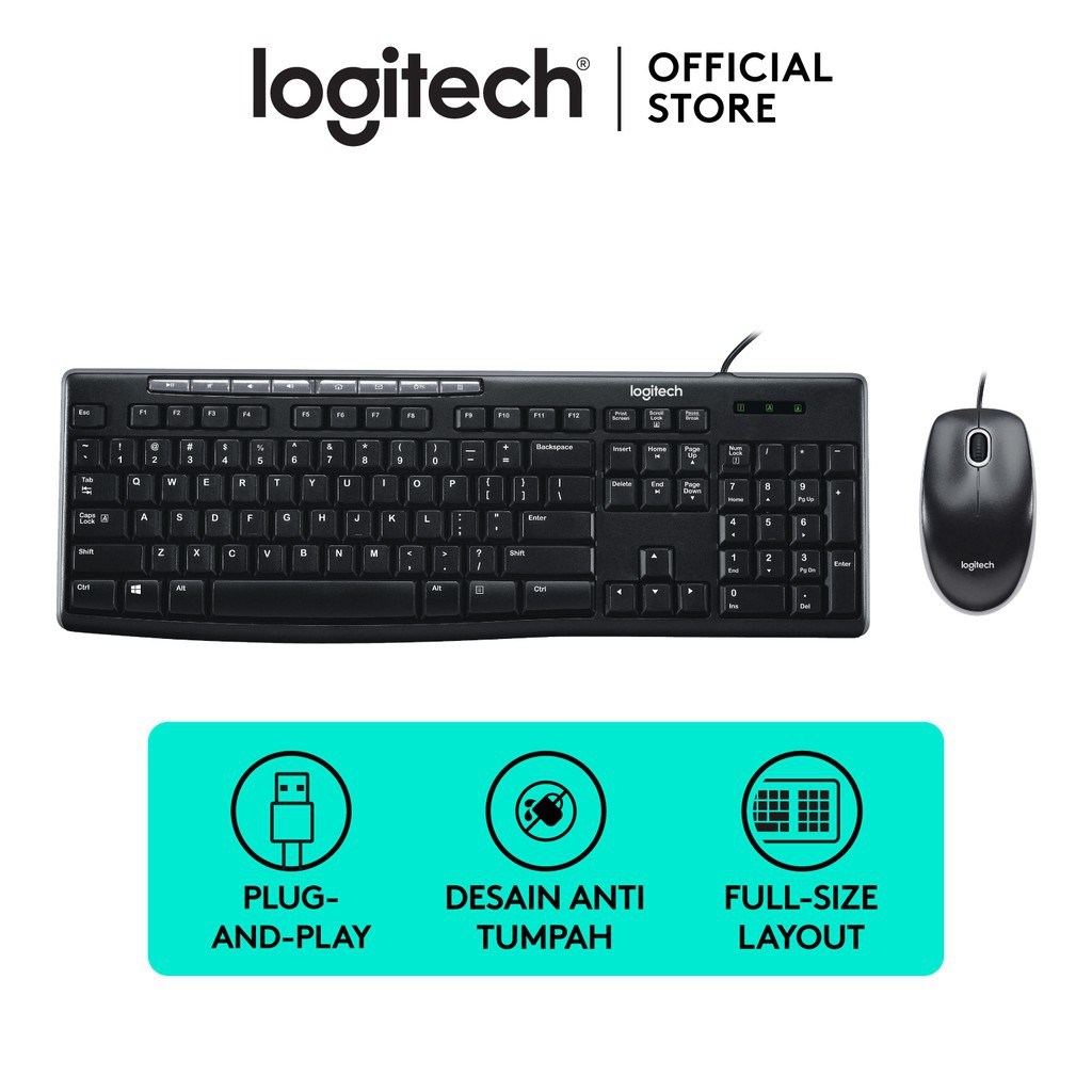 Jual Keyboard Mouse Logitech MK200 Combo - Keyboard and Mouse | Shopee ...