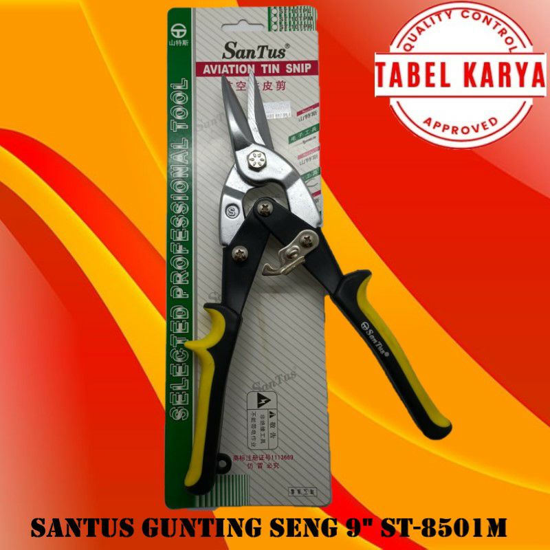 Jual TANG GUNTING PLAT SENG 9" INCH SANTUS ST-8501M | Shopee Indonesia