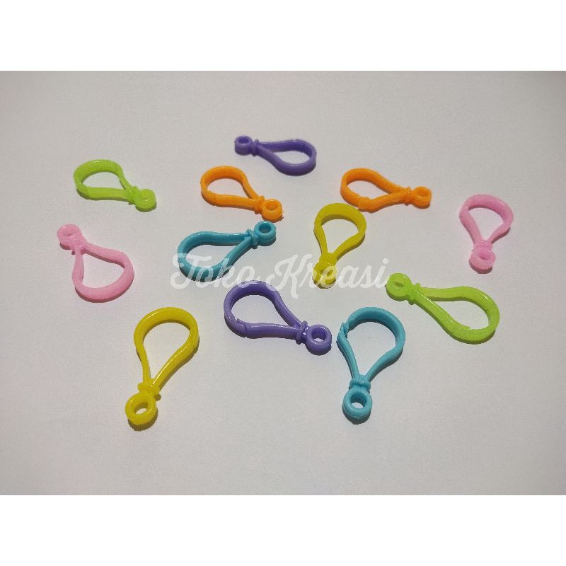 Jual (Per lusin - random) Plastic clasp kait gantungan kunci plastik ...