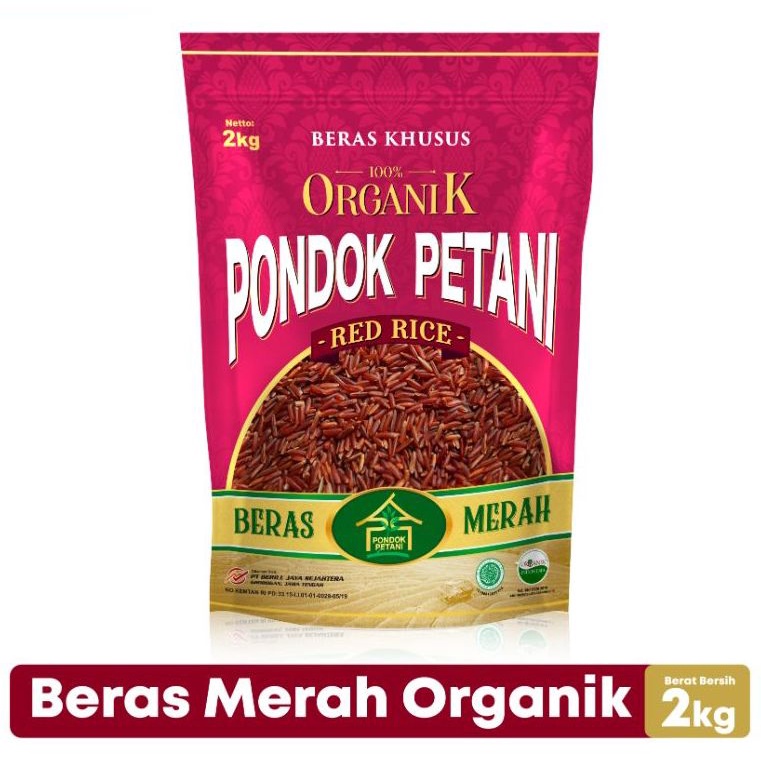 Jual BERAS MERAH ORGANIK - MERK PONDOK PETANI - KEMASAN 2 KG | Shopee ...