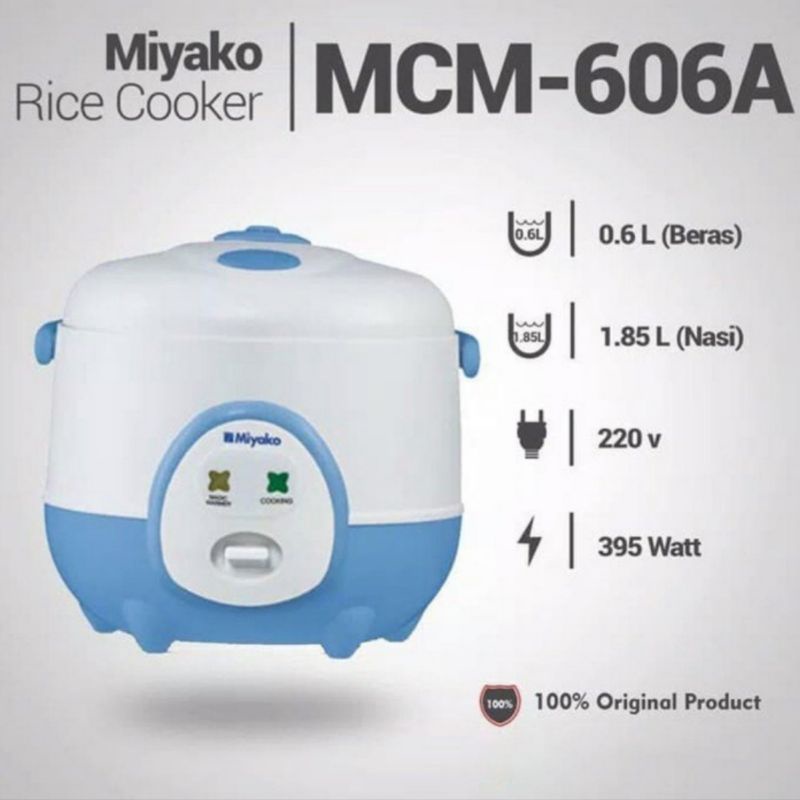 Jual Magic Com Miyako MCM 606 A 606 B / Rice Cooker 3 in 1 MCM 606A ...