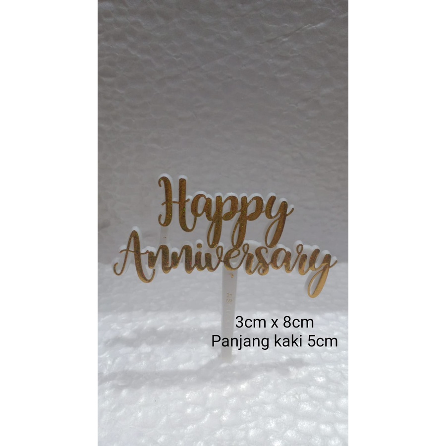 Jual CAKE TOPPER KUE huruf LATIN tulisan "HAPPY ANNIVERSARY" (SATUAN ...