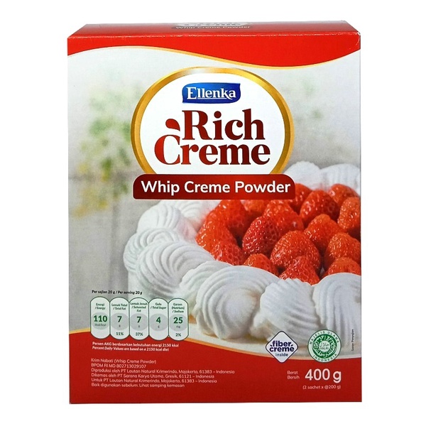 Jual Ellenka Rich Creme Whip Cream Powder 400gr – Whipping Krim Bubuk ...